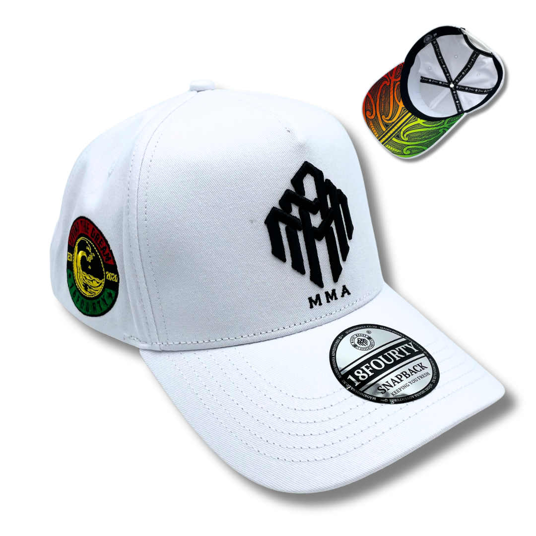 RASTA (WHITE) MMA SNAPBACK – MAORI MOANA ADVENTURES
